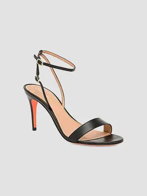 Santoni Strappy Leather Stiletto Sandals - Black