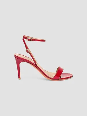 Santoni Strappy Leather Stiletto Sandals - Red