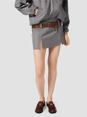 Miu Miu Double Cashmere And Wool Mini Skirt