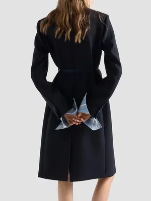 Prada Single-breasted Embroidered Double Wool Coat