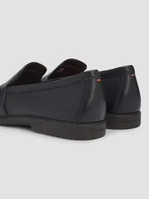 Santoni Malibu Leather Loafers - Black