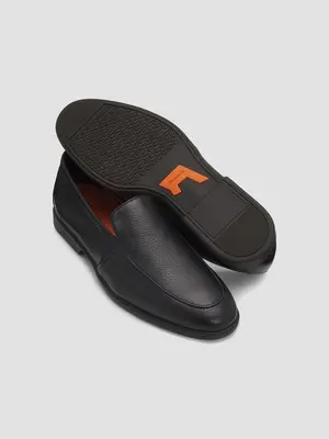 Santoni Malibu Leather Loafers - Black