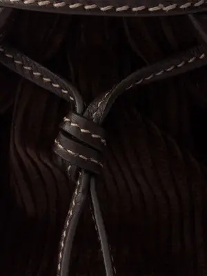 Prada Bonnie Medium Corduroy And Leather Top Handle Bag
