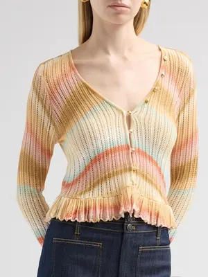 Cinq À Sept Edith Space-dyed Stripe Cardigan
