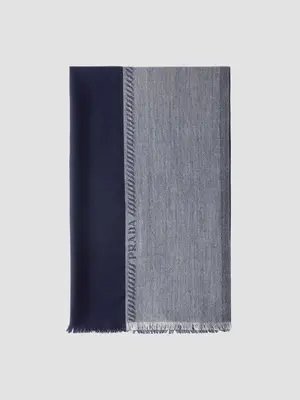 Prada Wool And Silk Stole - Blue
