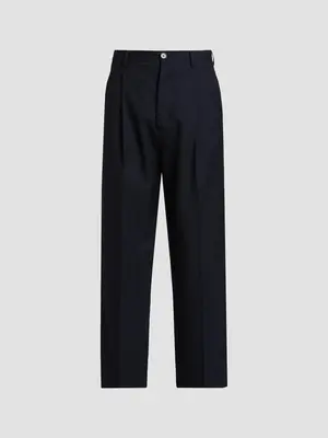 Marni Pleated Tropical Wool Pants - Blue Black