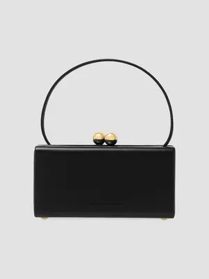 Carolina Herrera Mimi Satin Top Handle Bag - Black