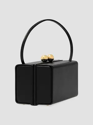 Carolina Herrera Mimi Satin Top Handle Bag - Black