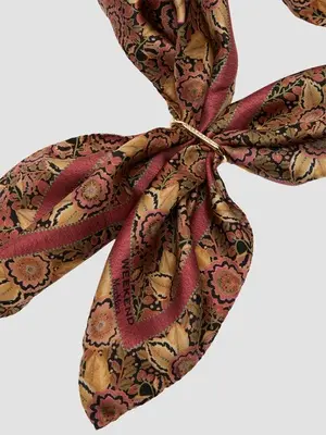 Max Mara Patterned Silk Twill Foulard