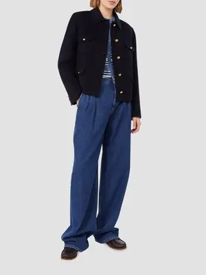 Max Mara Wool Cashmere And Silk Varsity Jacket