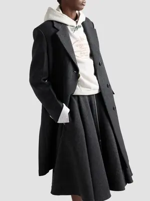 Prada Single Breasted Double Wool Coat