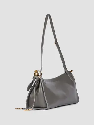 Alaïa Le Click East West Leather Shoulder Bag - Acier