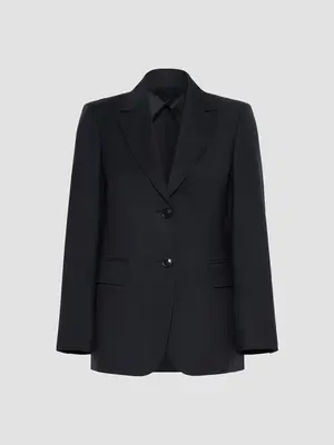 Max Mara Single Breasted Woollen Cloth Jacket - Navy
