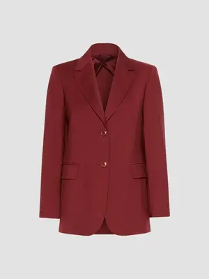 Max Mara Single Breasted Woollen Cloth Jacket - Ruby