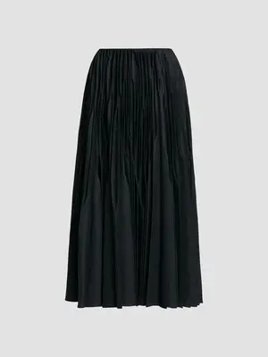 Alaïa Pleated Wool Midi-skirt