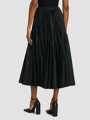 Alaïa Pleated Wool Midi-skirt