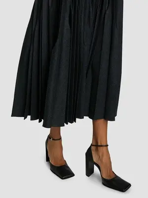 Alaïa Pleated Wool Midi-skirt
