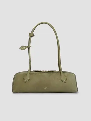 Alaïa Le Teckel Leather Shoulder Bag - Camouflage Green