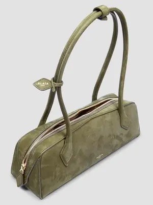 Alaïa Le Teckel Leather Shoulder Bag - Camouflage Green