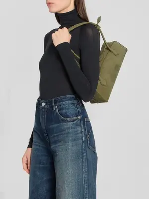 Alaïa Le Teckel Leather Shoulder Bag - Camouflage Green