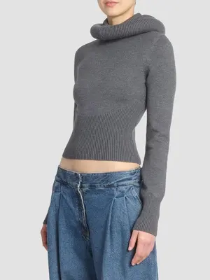 Alaïa Hooded Wool Sweater