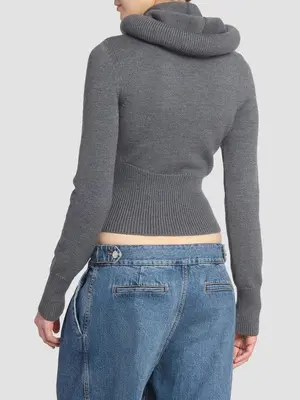 Alaïa Hooded Wool Sweater