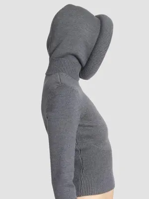 Alaïa Hooded Wool Sweater
