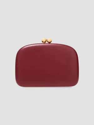 Carolina Herrera Vega Leather Clutch - Rioja