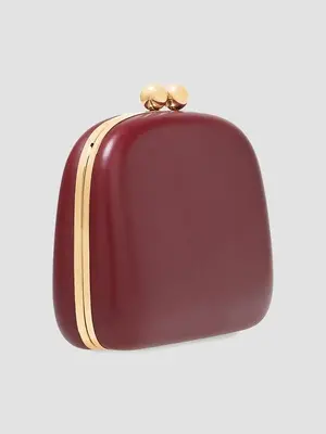 Carolina Herrera Vega Leather Clutch - Rioja
