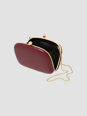 Carolina Herrera Vega Leather Clutch - Rioja