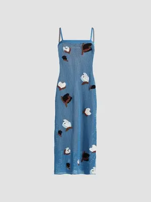 Marni Flower Crochet Midi-dress