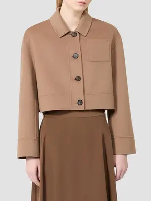 Max Mara Wool Drap Cropped Jacket