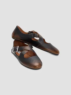 Alaïa Cross-strap Leather Ballet Flats