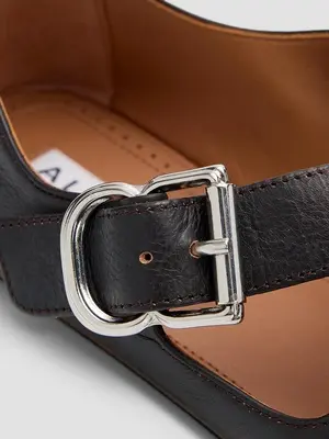 Alaïa Cross-strap Leather Ballet Flats