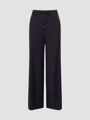 Max Mara Light Woollen Cloth Trousers - Navy