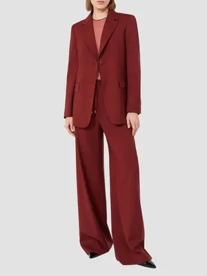 Max Mara Light Woollen Cloth Trousers - Ruby