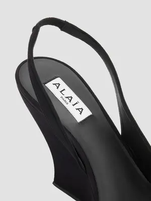 Alaïa 90mm Suede Wedge Slingback Pumps