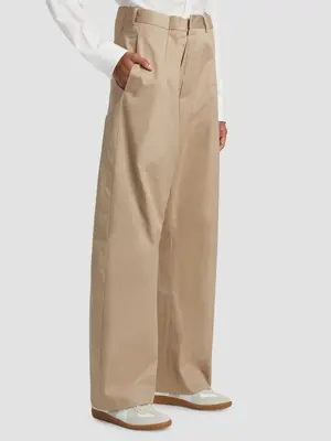 MAISON MARGIELA Pleated Cotton Straight-leg Pants