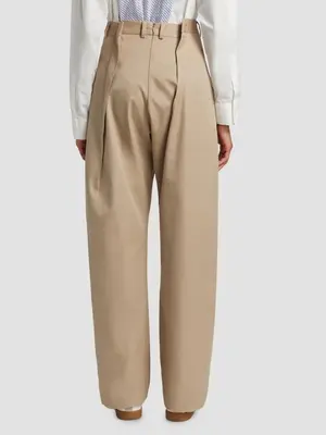 MAISON MARGIELA Pleated Cotton Straight-leg Pants