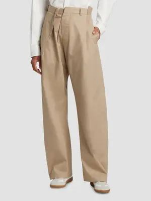 MAISON MARGIELA Pleated Cotton Straight-leg Pants