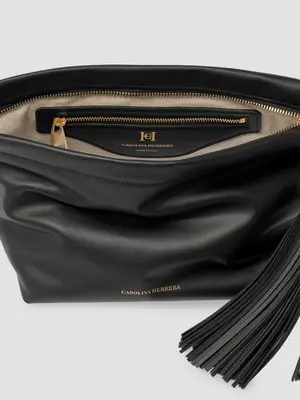Carolina Herrera Pia Small Leather Clutch - Black