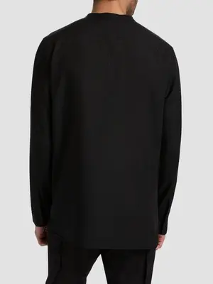 Rick Owens Larry Fogpocket Surplice V-neck Wool Shirt