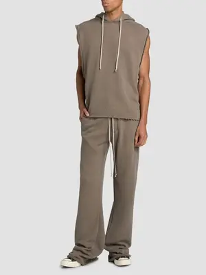 Rick Owens Drawstring Sleeveless Cotton Hoodie