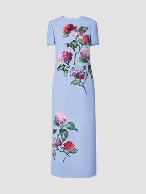 Carolina Herrera Bead-embellished Floral Short-sleeve Dress