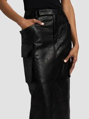 Rick Owens Firbanks Leather Midi-skirt