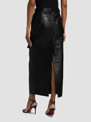 Rick Owens Firbanks Leather Midi-skirt
