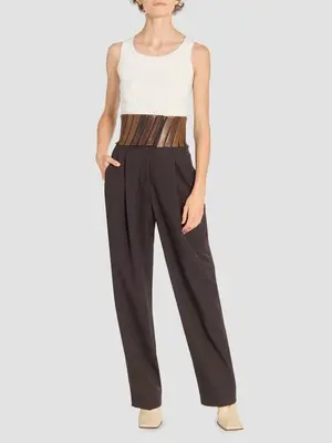 Alaïa Wool Pleated-front Belted Pants