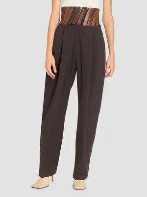 Alaïa Wool Pleated-front Belted Pants