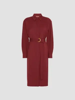 Max Mara Woollen Cloth Shirt Dress - Ruby