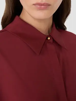 Max Mara Woollen Cloth Shirt Dress - Ruby